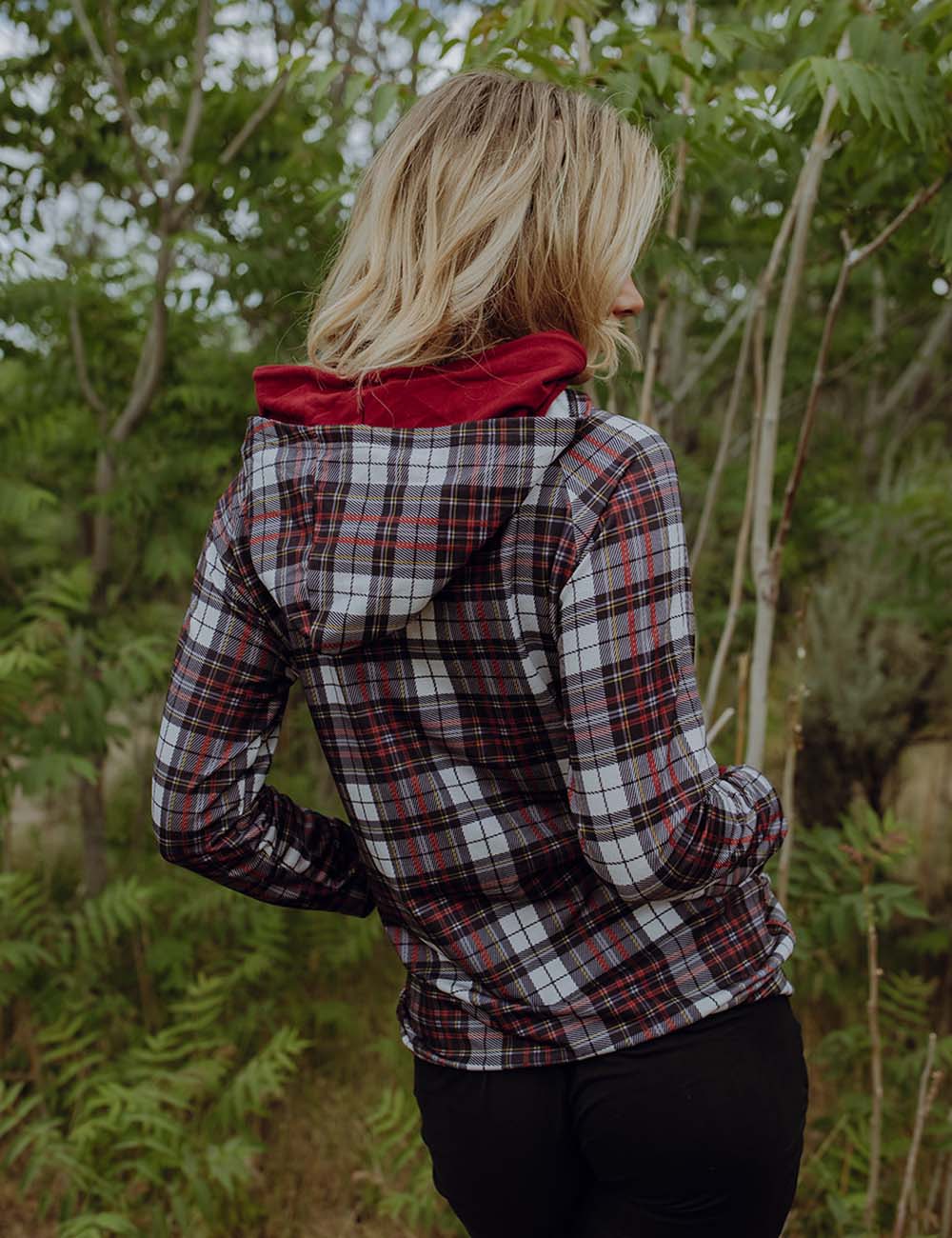 Double Hooded Plaid and Red Sweatshirt – SimpleAddiction